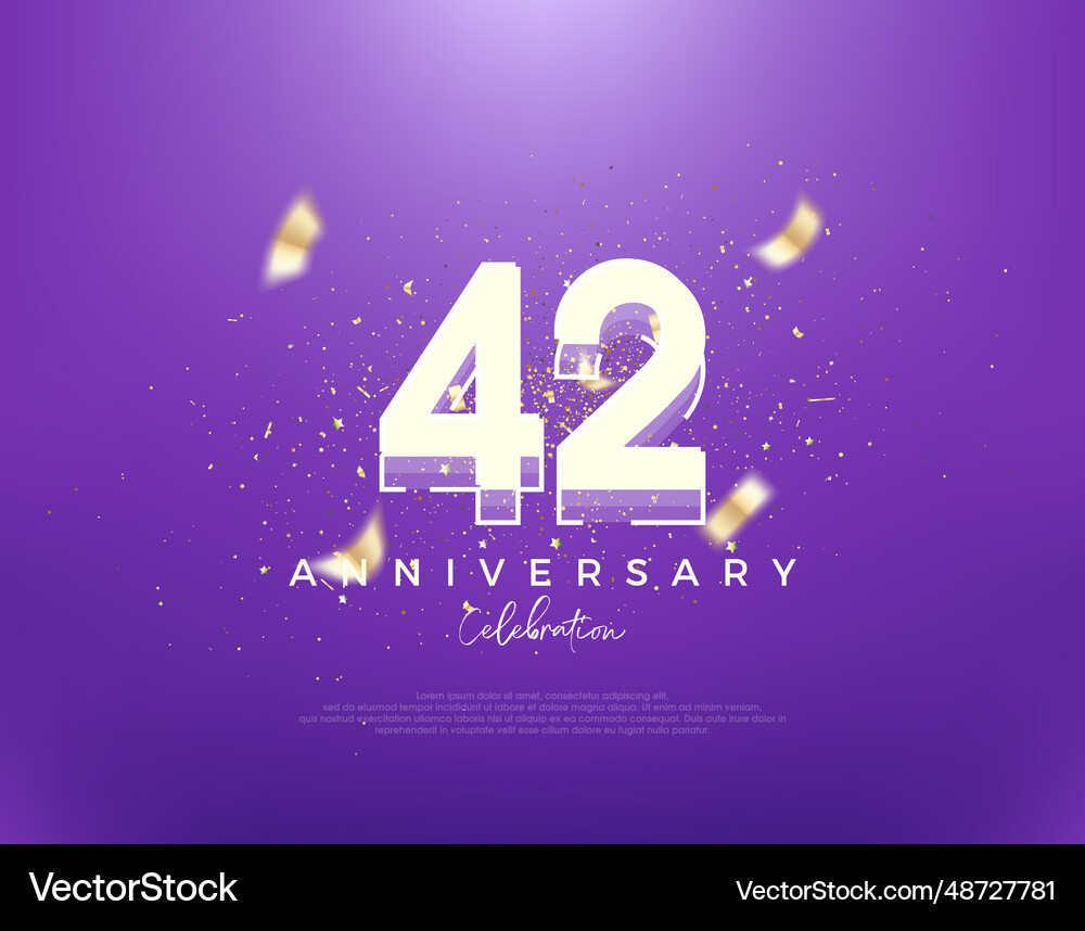 Retro number 42nd on a modern blue background Vector Image