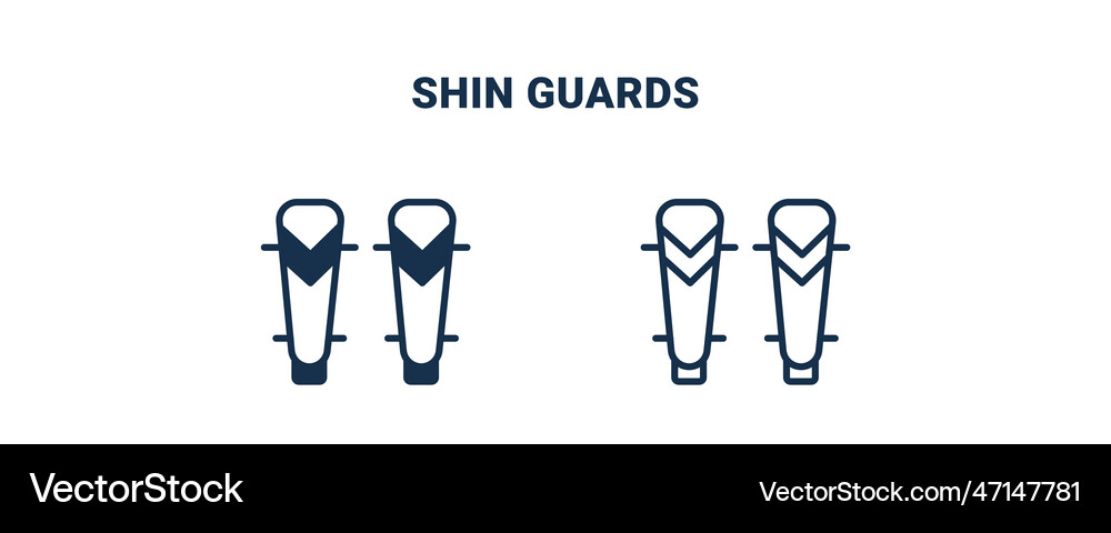 Shin guards icon outline and filled guards Vector Image