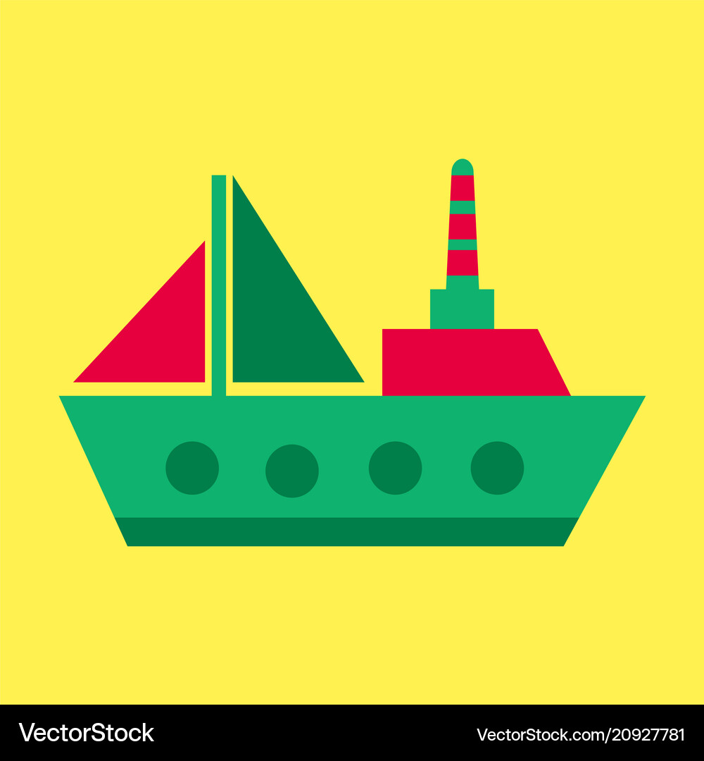Ship icon flat pictograph on background symbol Vector Image