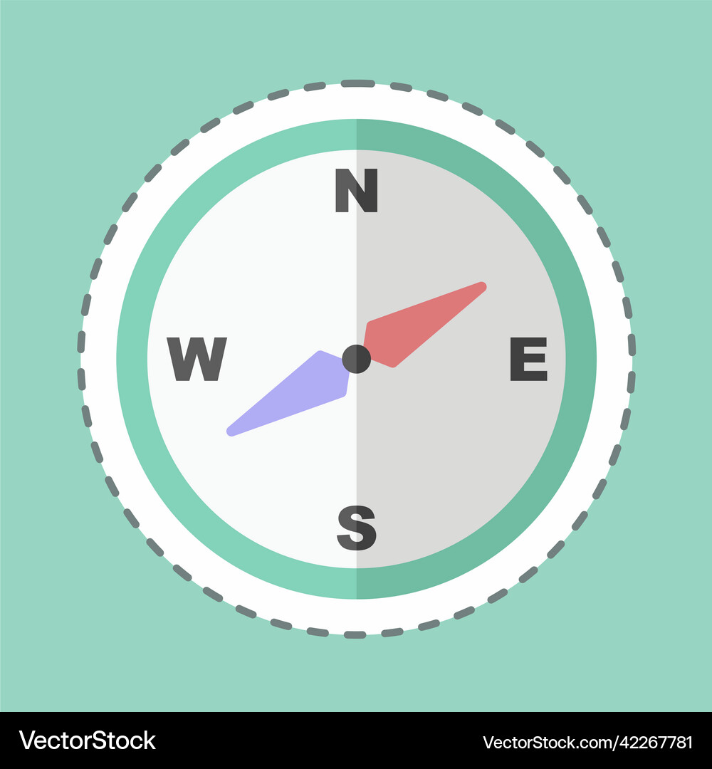 Sticker line cut directions suitable for sea Vector Image