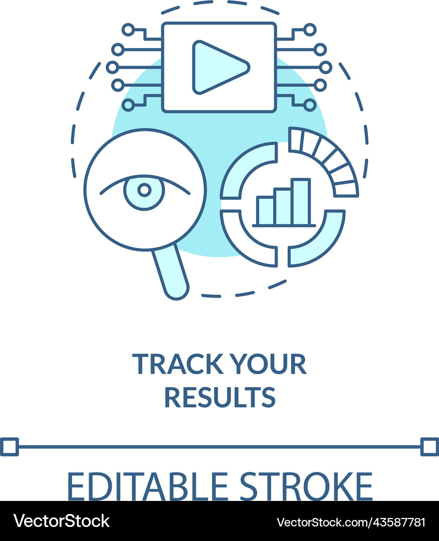 Track your results turquoise concept icon Vector Image