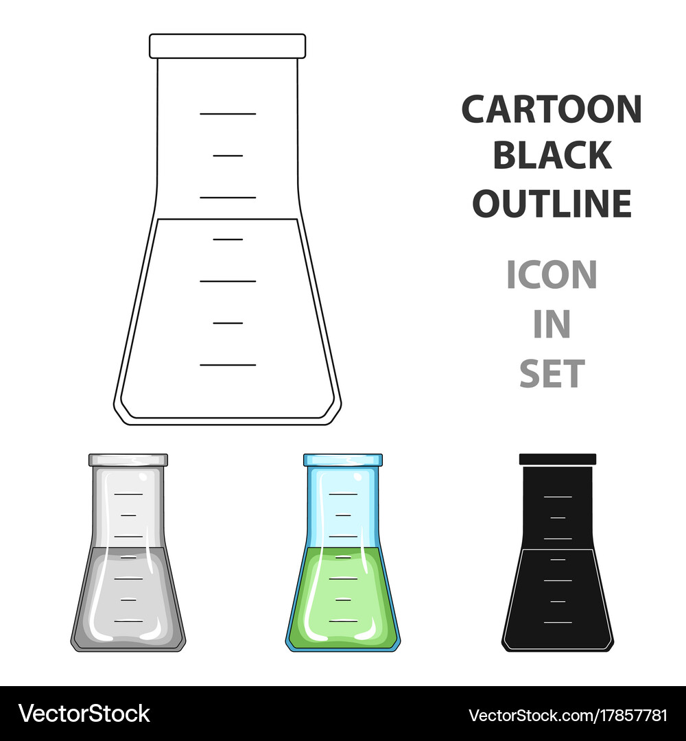 Volumetric flask with liquidmedicine single icon Vector Image