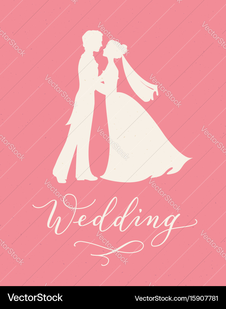 Wedding design concept with bride and groom Vector Image