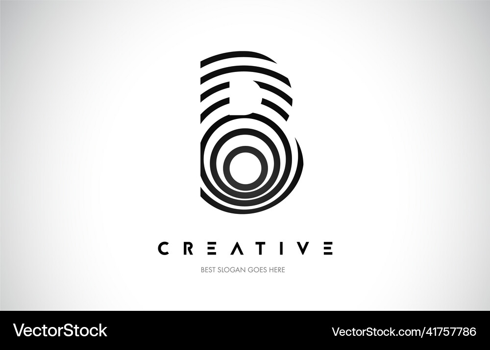 B lines warp logo design letter icon made Vector Image