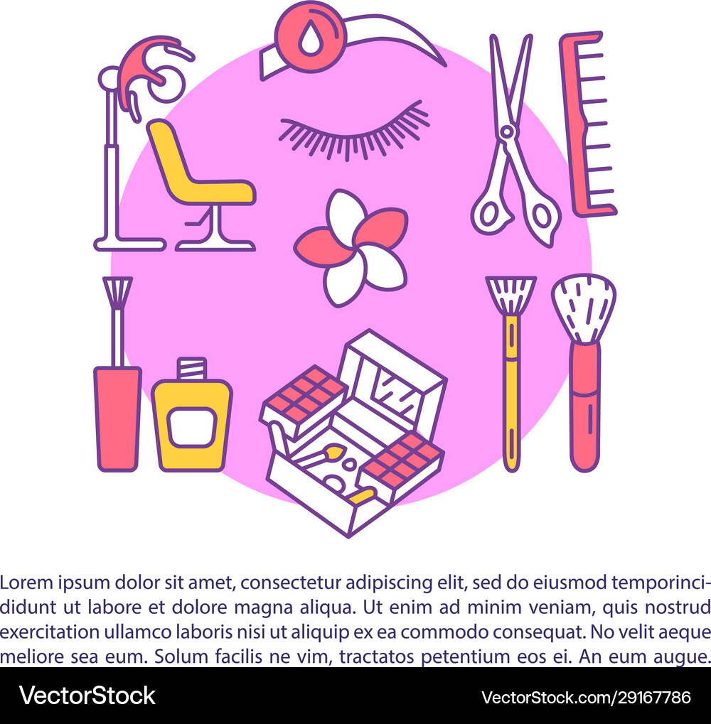 Beauty salon article page template hairdressing Vector Image