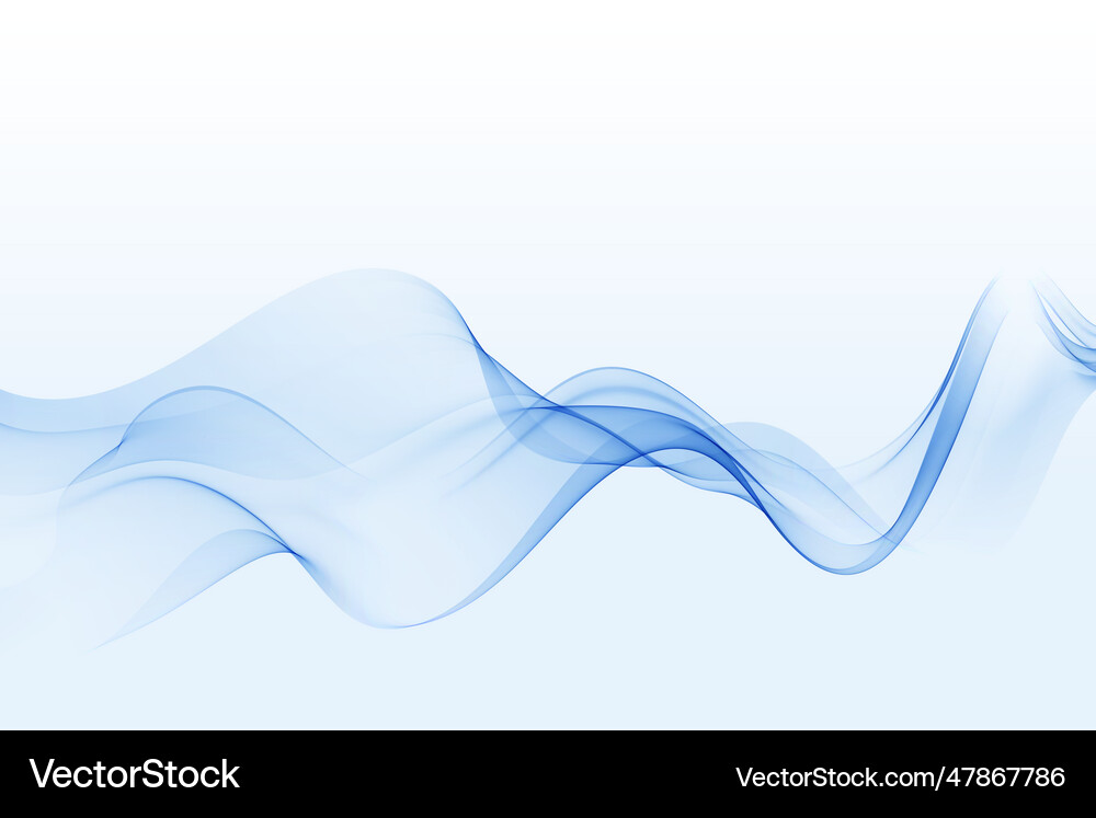 Blue transparent wave flow of abstract wave Vector Image