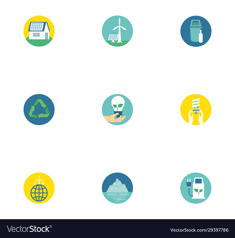 Bundle environment set icons Royalty Free Vector Image