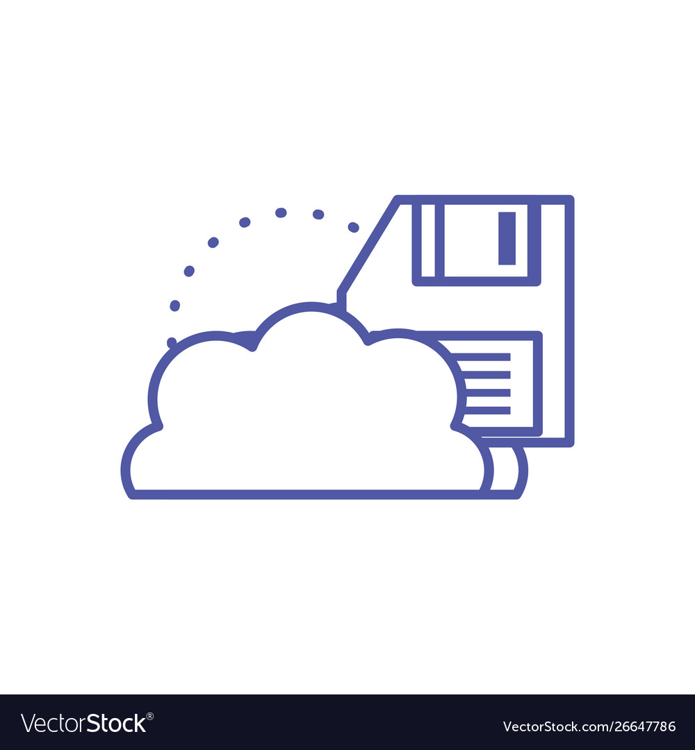 Cloud computing technology with floppy disk Vector Image