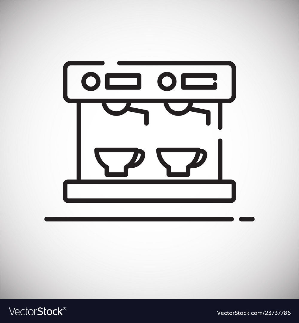 Coffee machine outline icon on white background Vector Image