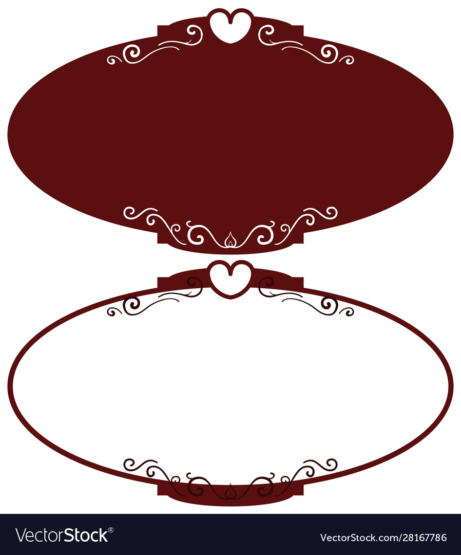 Dark red round vintage frames design elements Vector Image
