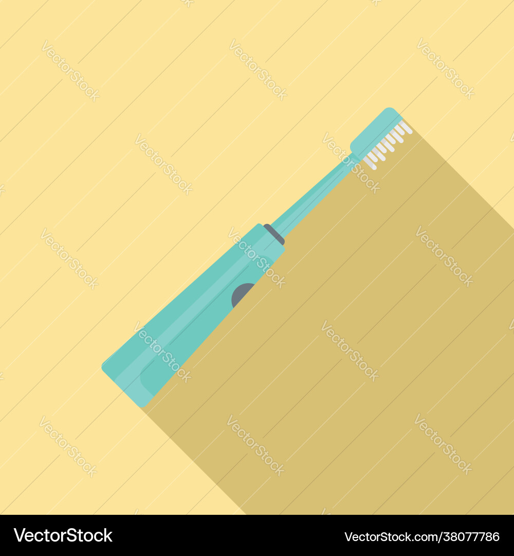 Electric toothbrush cleaning icon flat style Vector Image