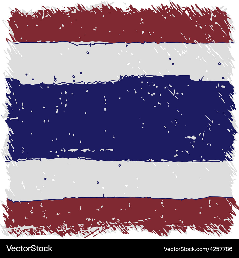 Flag of thailand handmade square shape Royalty Free Vector