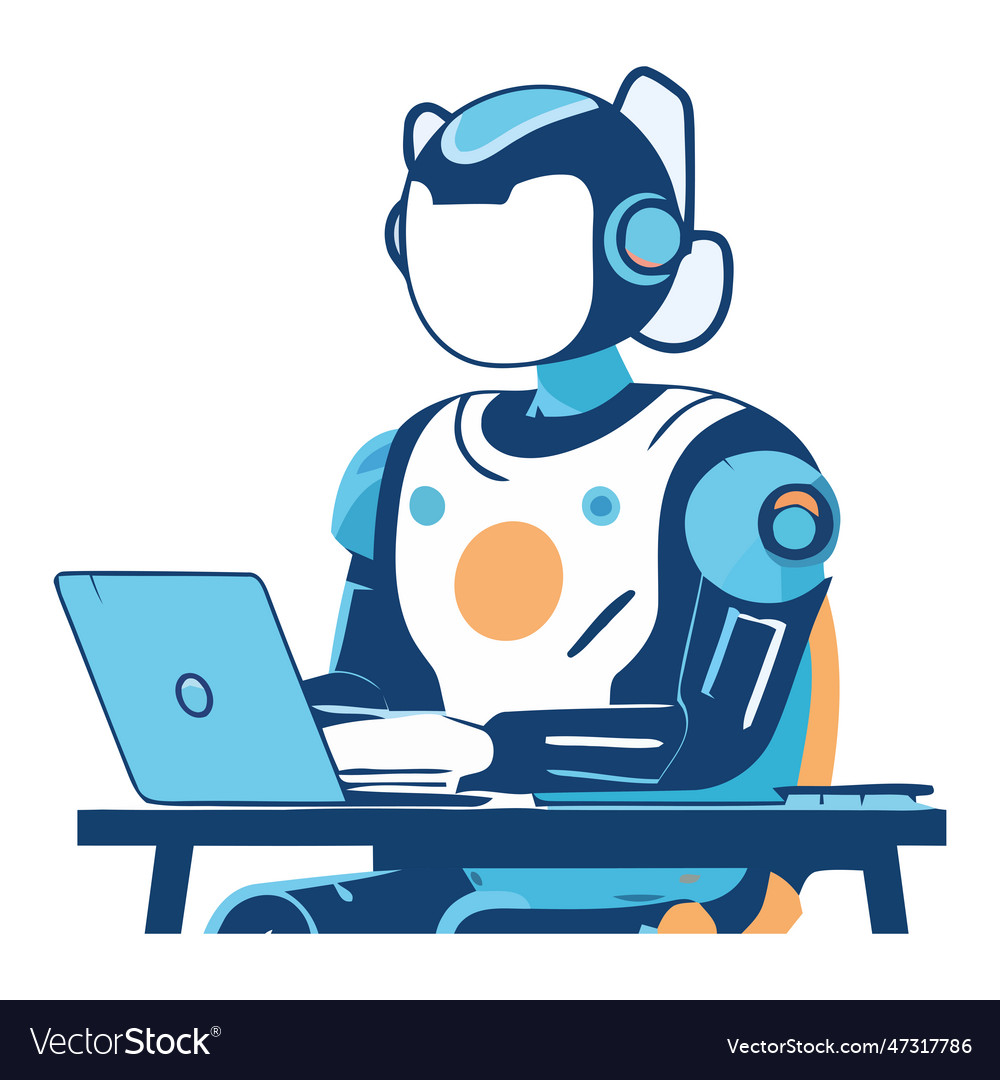 Futuristic man working Royalty Free Vector Image