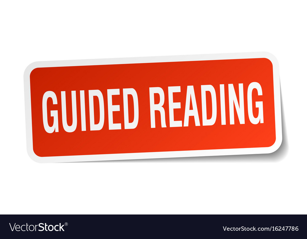 Guided reading square sticker on white Royalty Free Vector