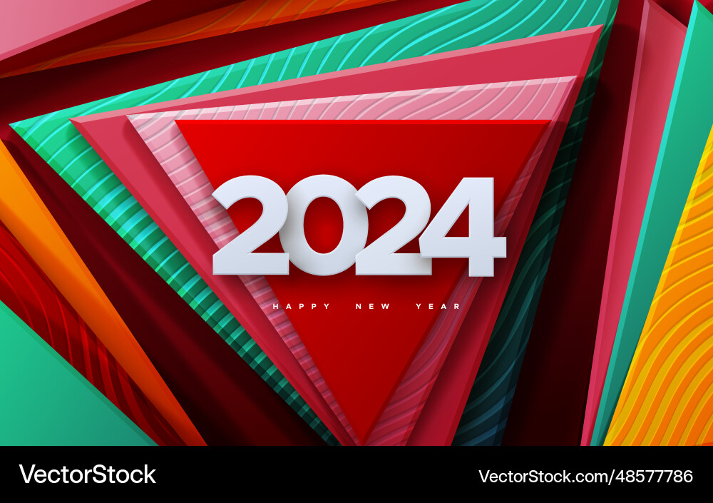 Happy new 2024 year holiday Royalty Free Vector Image