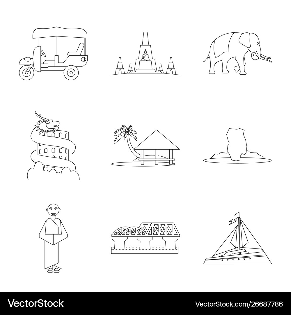 Isolated object landmark and culture icon set Vector Image