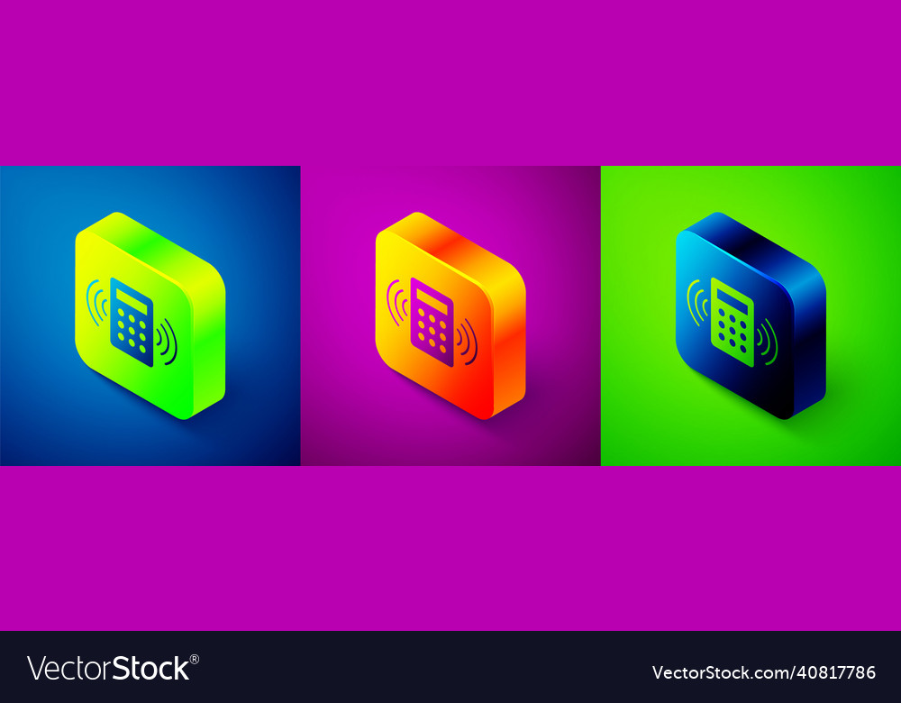 Isometric security system control panel Royalty Free Vector