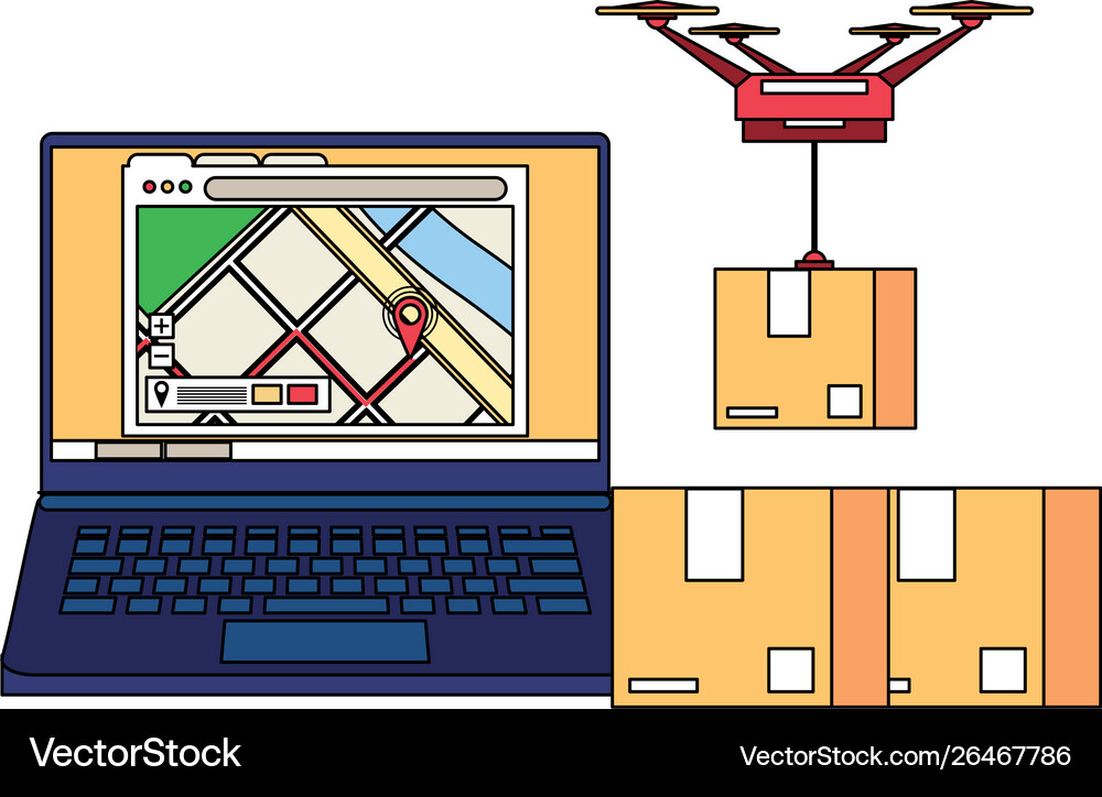 Logistic and delivery shipping cartoon Royalty Free Vector