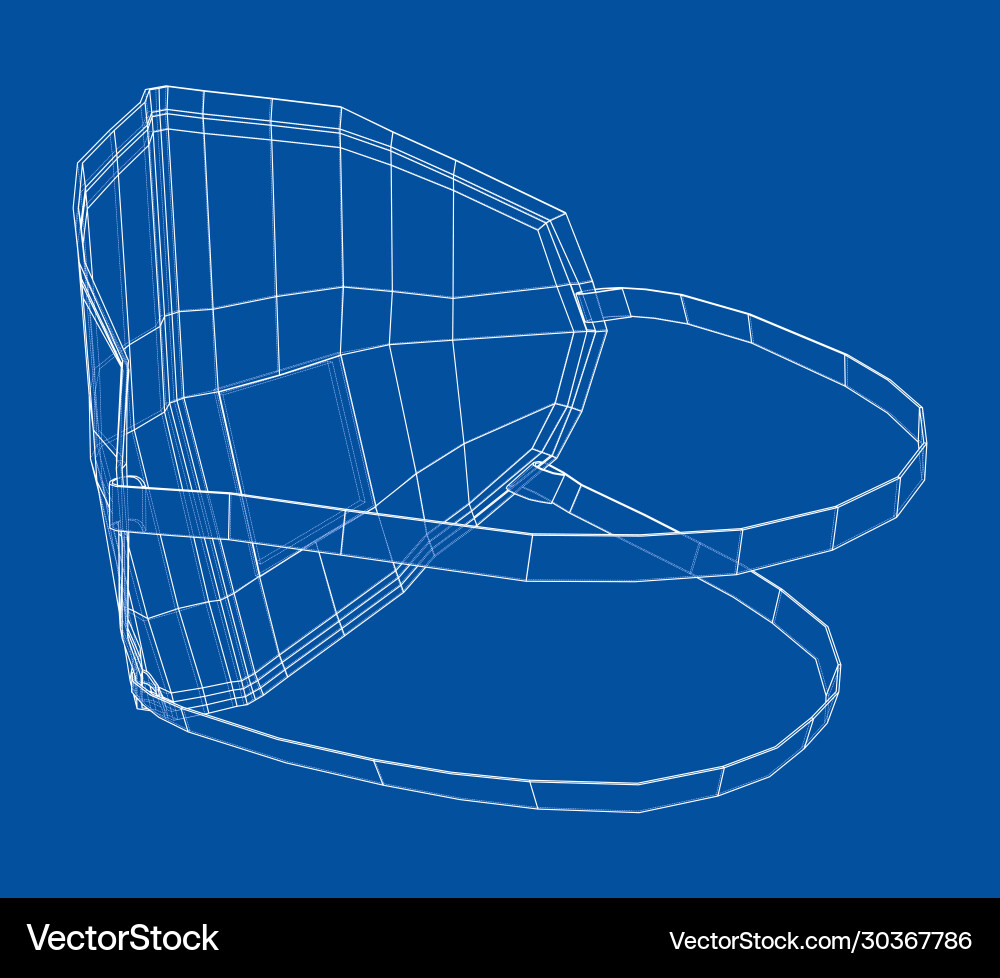 Medical surgical mask blueprint style Royalty Free Vector