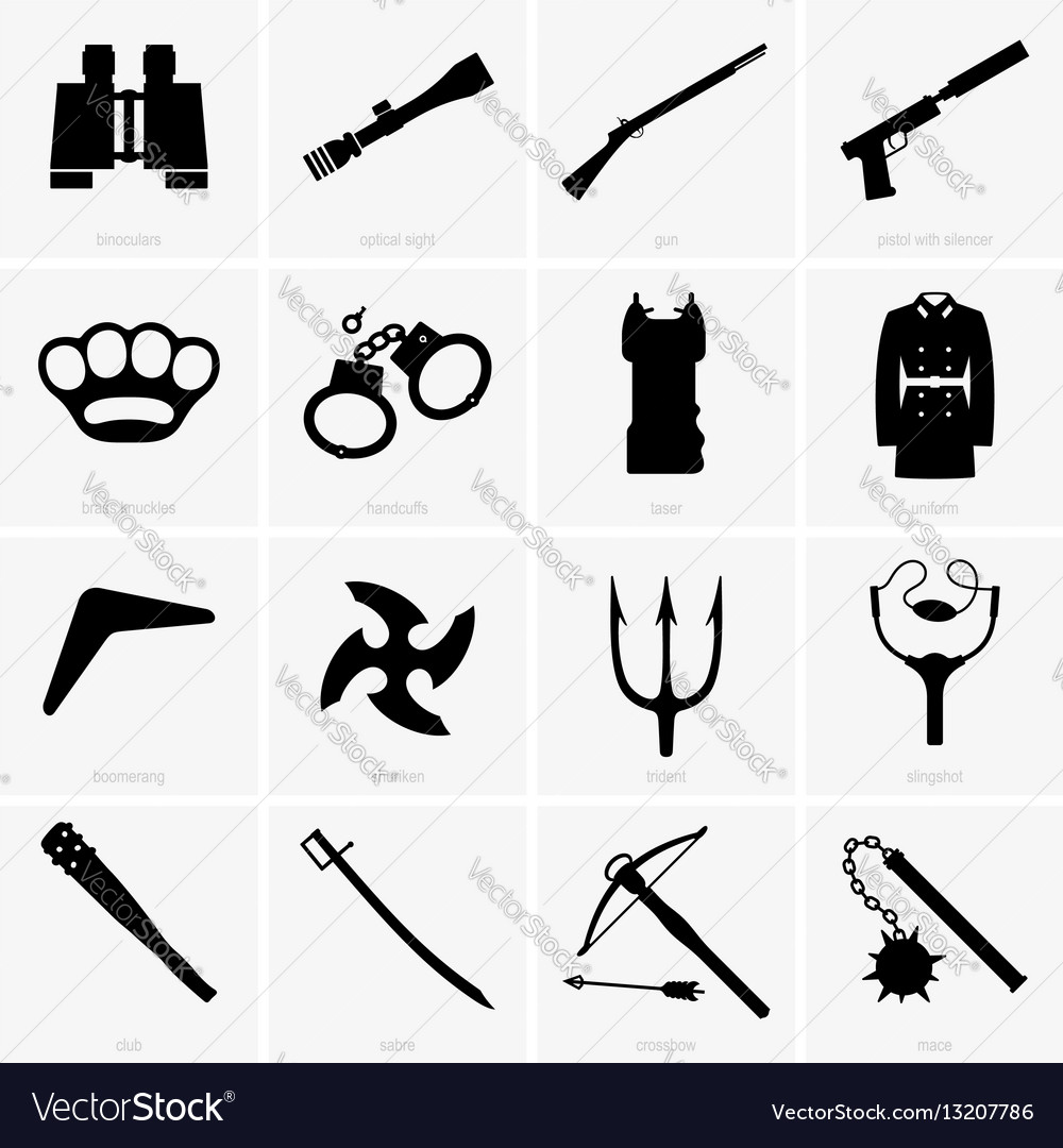 Military objects Royalty Free Vector Image - VectorStock
