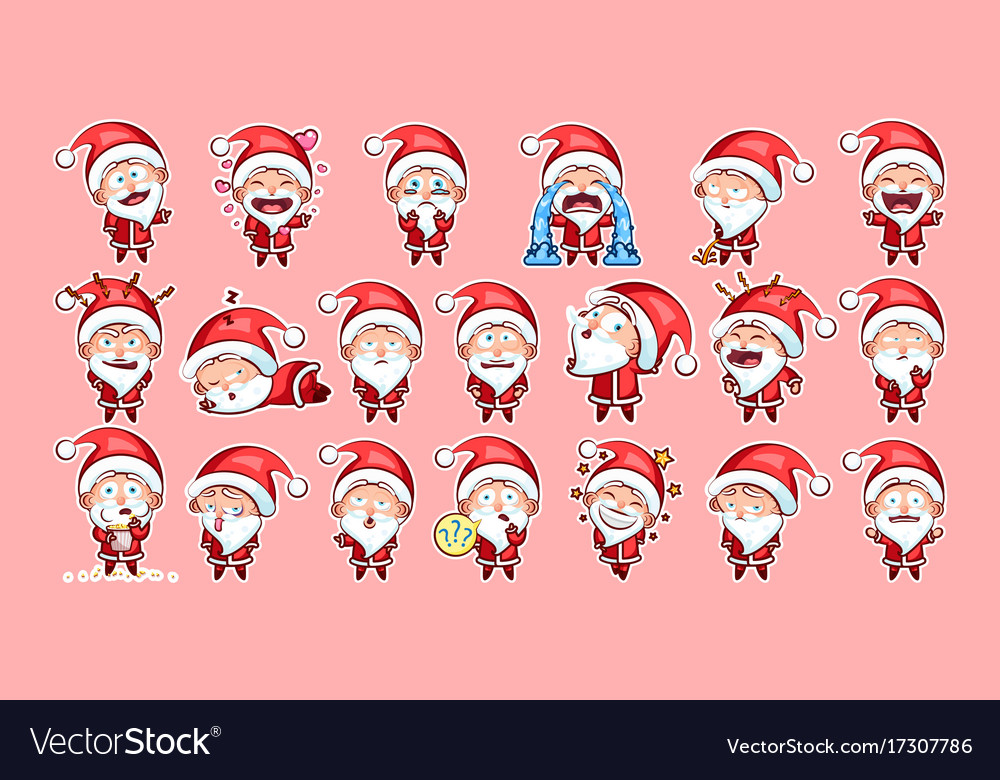 Set kit collection sticker emoji emoticon emotion Vector Image