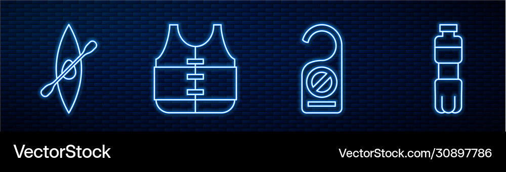 Set line please do not disturb kayak or canoe Vector Image