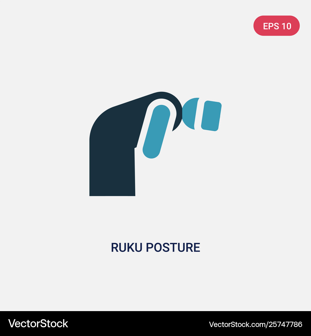 Two color ruku posture icon from religion-2 Vector Image