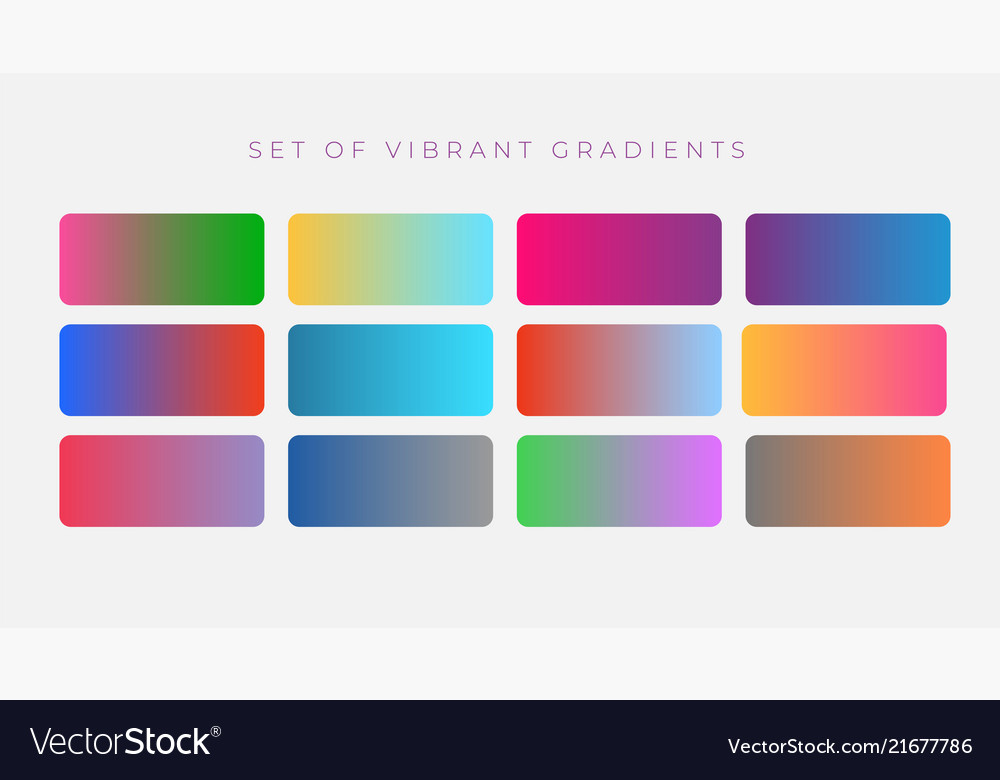 Vibrant set of colorful gradients Royalty Free Vector Image
