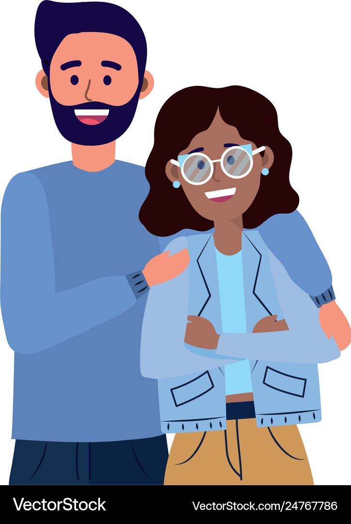 Young people friends cartoon Royalty Free Vector Image