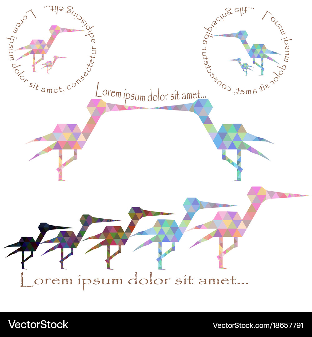 A set of logos stork Royalty Free Vector Image