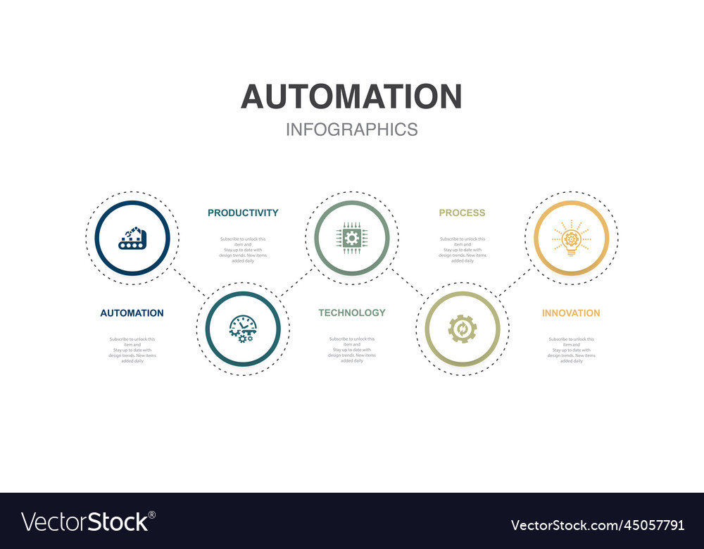 Automation productivity technology process Vector Image