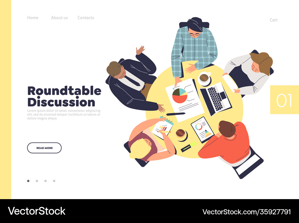 Business discussion concept landing page Vector Image