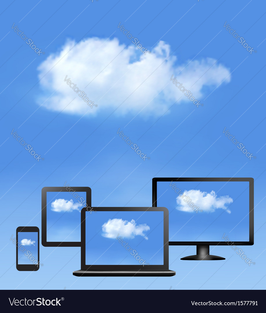 Cloud computing concept all computer devices Vector Image
