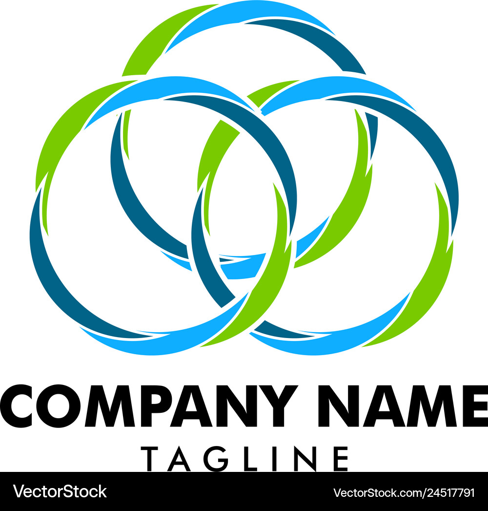 Connected Circles Logo Template Royalty Free Vector Image
