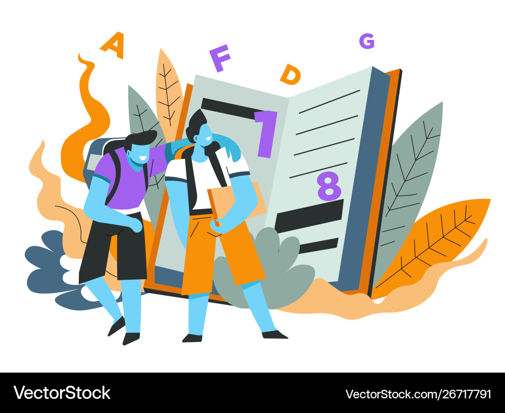 Education and knowledge school children boys Vector Image