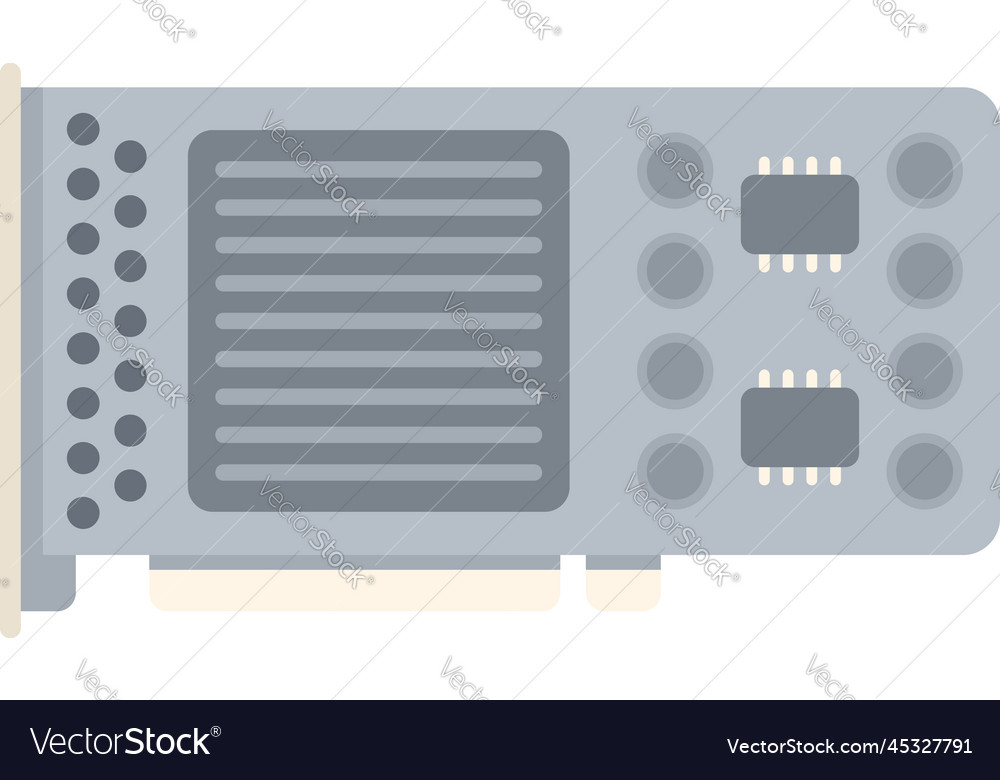 Gpu icon flat computer card Royalty Free Vector Image Gpu icon flat computer card Royalty Free Vector Image