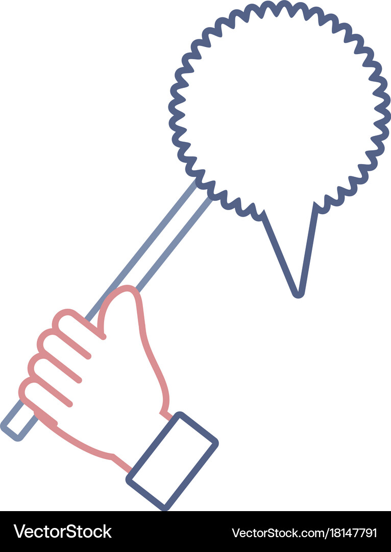 Hand with chat bubbles Royalty Free Vector Image