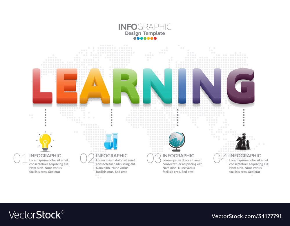 Infographic diagram with word learning education Vector Image
