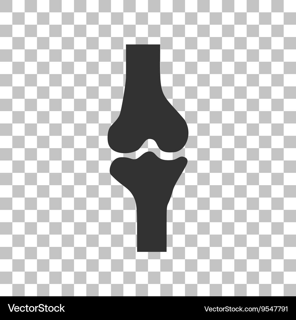 Knee joint sign dark gray icon on transparent Vector Image