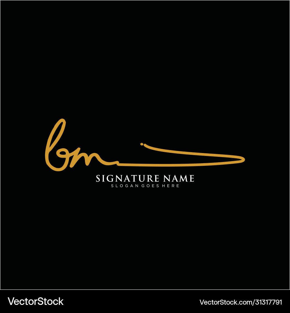 Letter bm signature logo template Royalty Free Vector Image