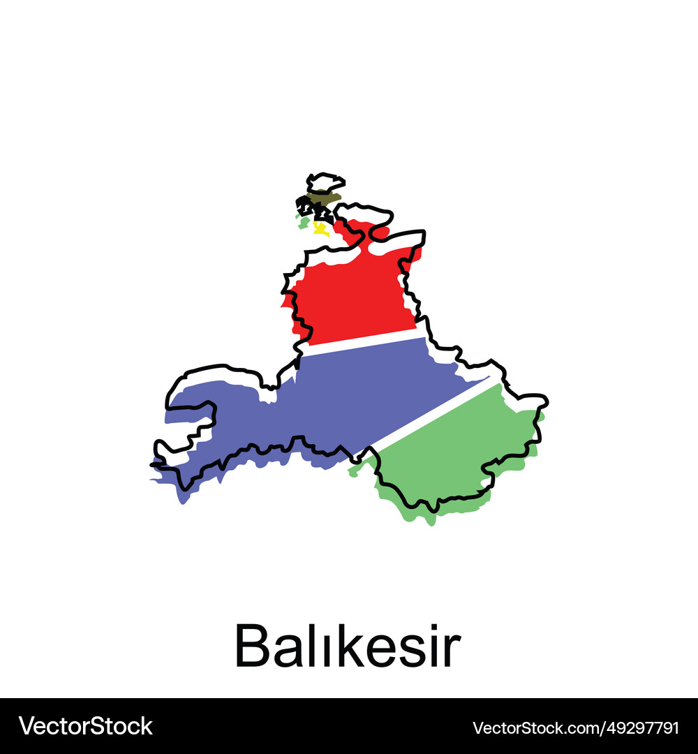 Map city of balikesir design template Royalty Free Vector