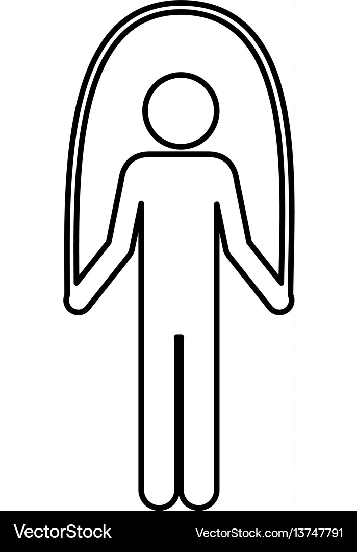 Person jumping rope gym Royalty Free Vector Image