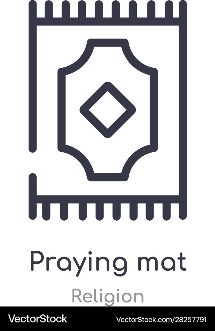 Praying mat outline icon isolated line from Vector Image