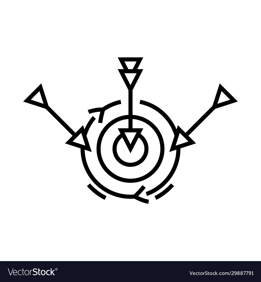 Reaching aims line icon concept sign outline Vector Image Reaching aims line icon concept sign outline Vector Image