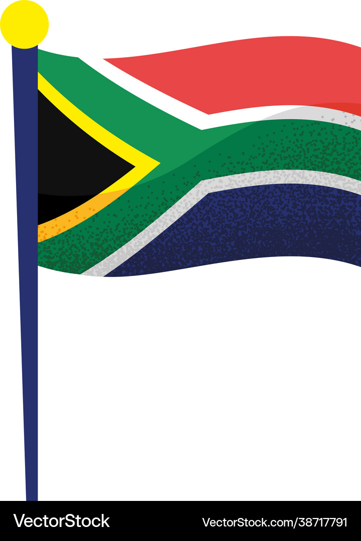 South african flag waving Royalty Free Vector Image