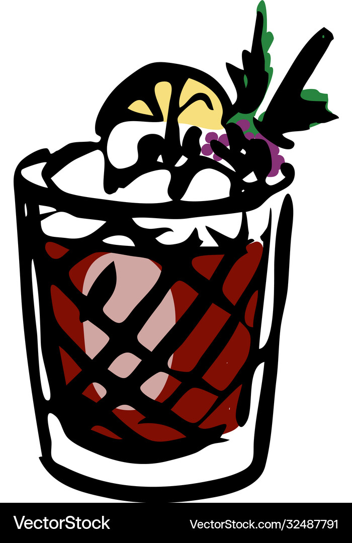 Stylish hand-drawn ink style ice cold fresh Vector Image