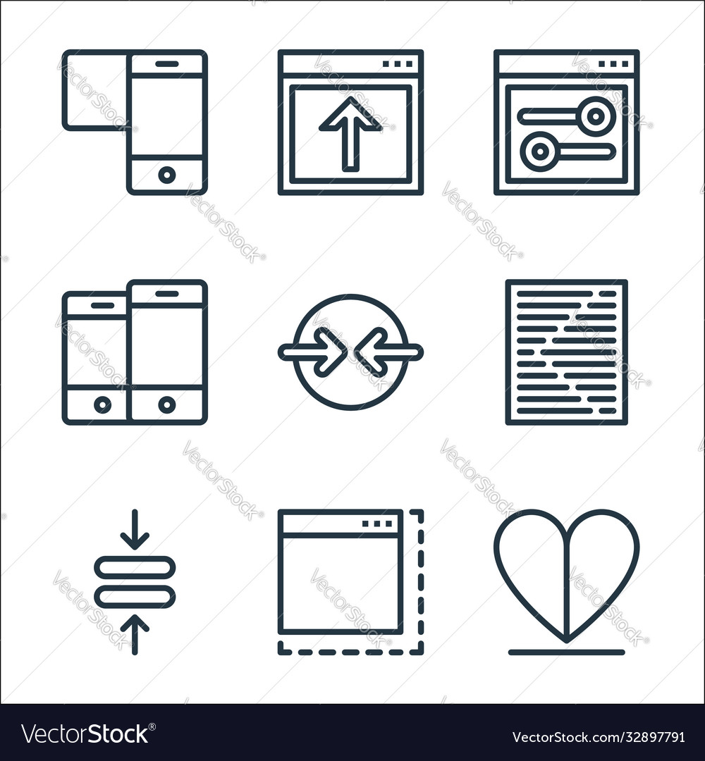 User interface line icons linear set quality line Vector Image
