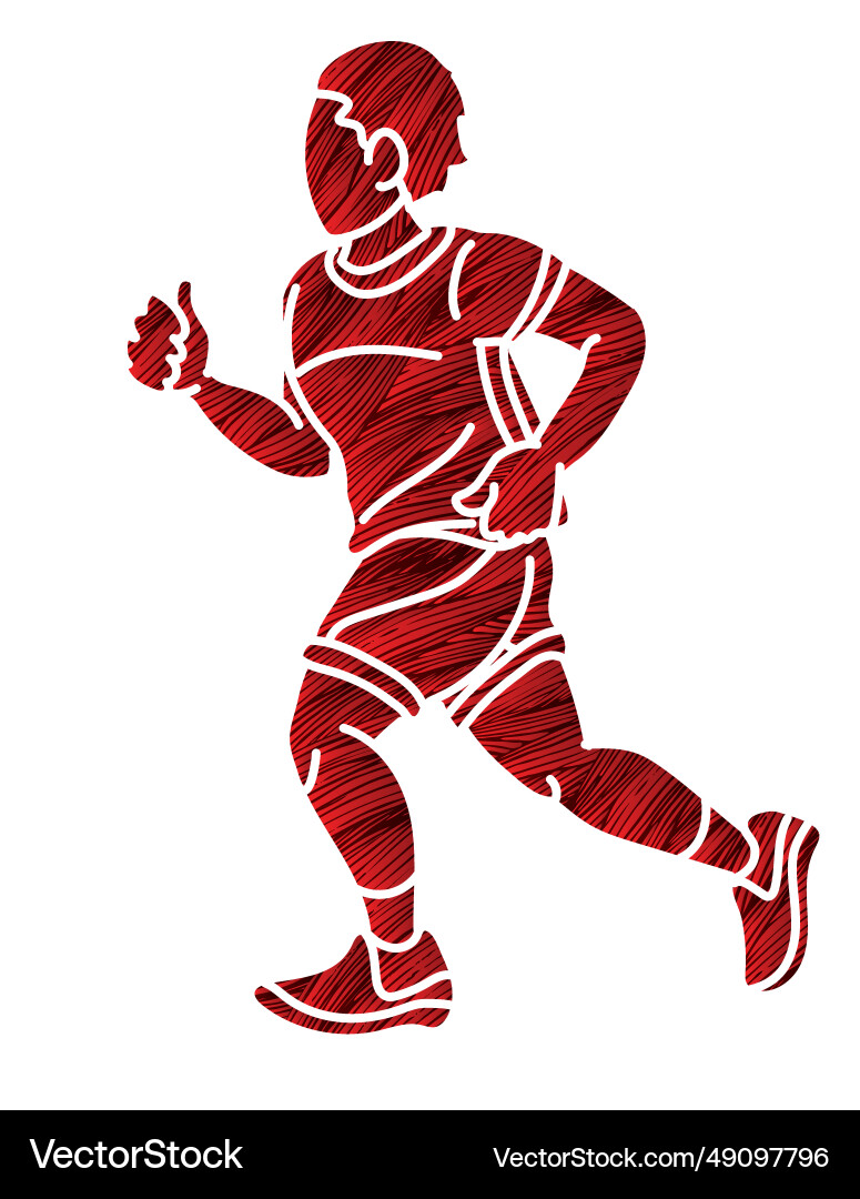 A boy start running action cartoon sport Vector Image
