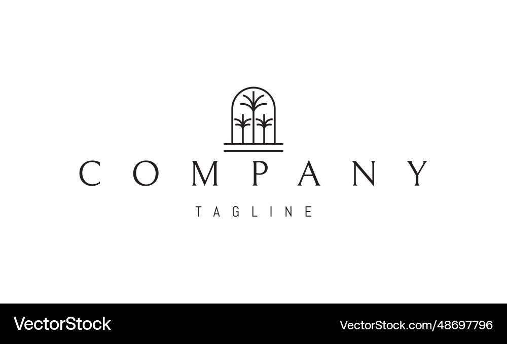 A logo with an abstract image of an arched Vector Image