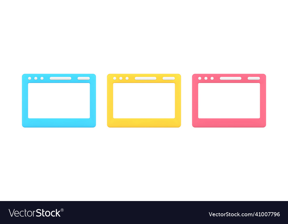 Collection multicolored website screen browsing Vector Image